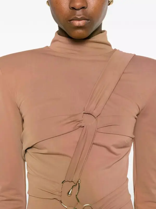 MITILIANE COUTURE Draped Mini Dress With Hardware Detail