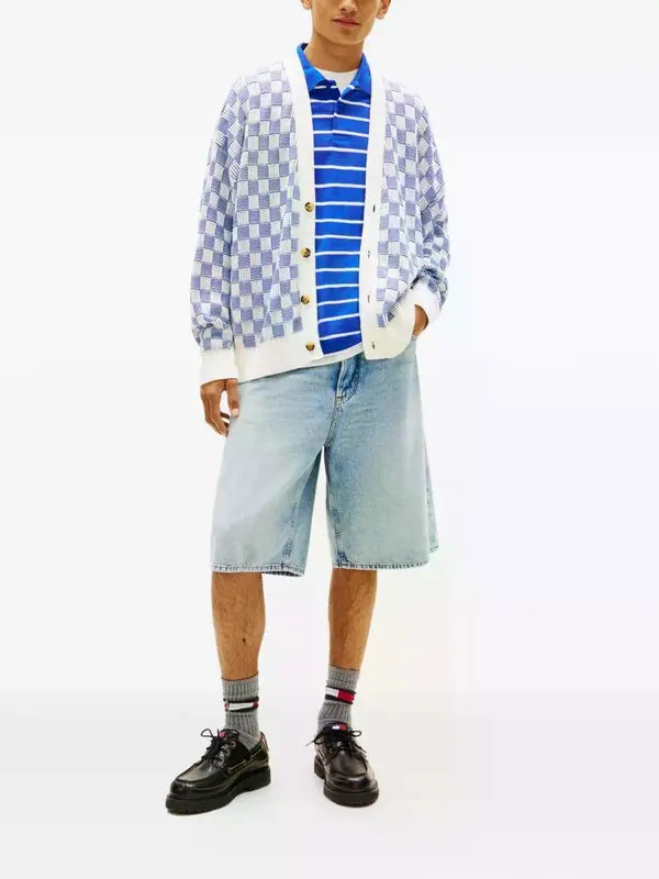 Tommy Hilfiger Checkerboard-knit Cotton Cardigan