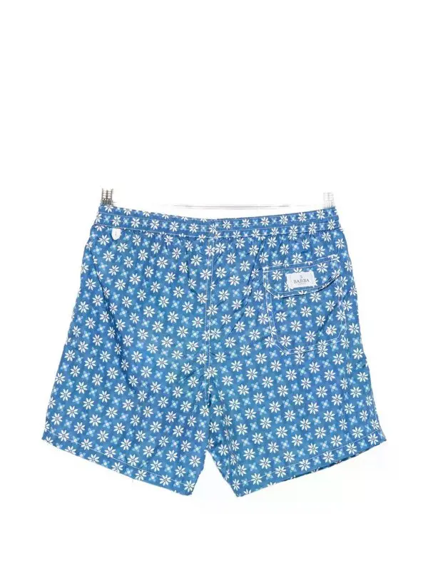 BARBA NAPOLI Floral Print Swim Shorts - Blue