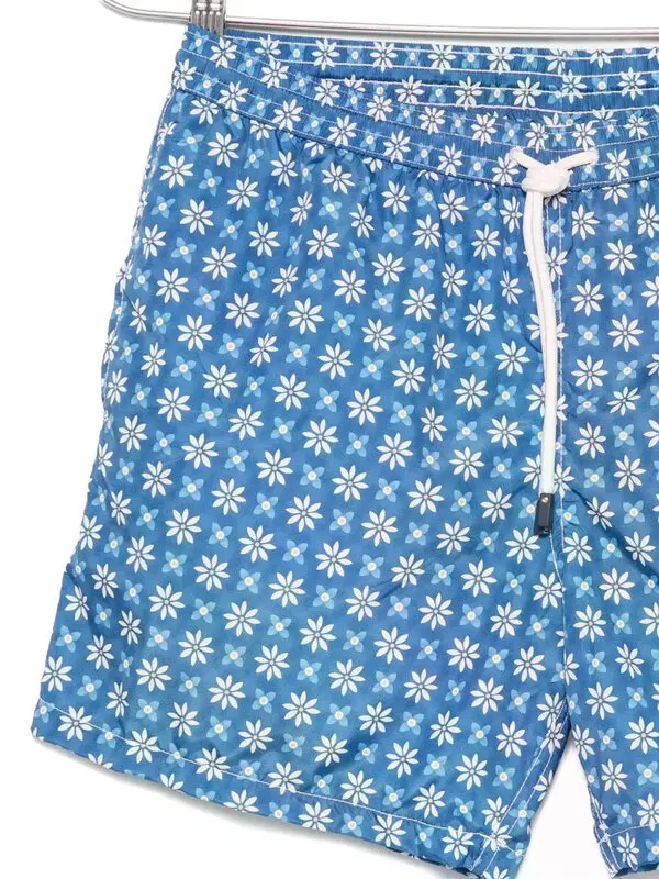 BARBA NAPOLI Floral Print Swim Shorts - Blue