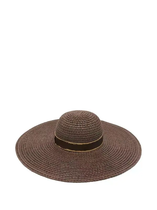 Borsalino Wide-brim Woven Sun Hat - Brown