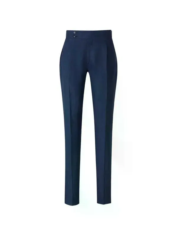 Scabal Pleated Side-adjuster Trousers - Blue