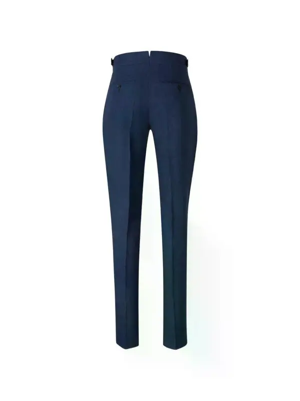 Scabal Pleated Side-adjuster Trousers - Blue