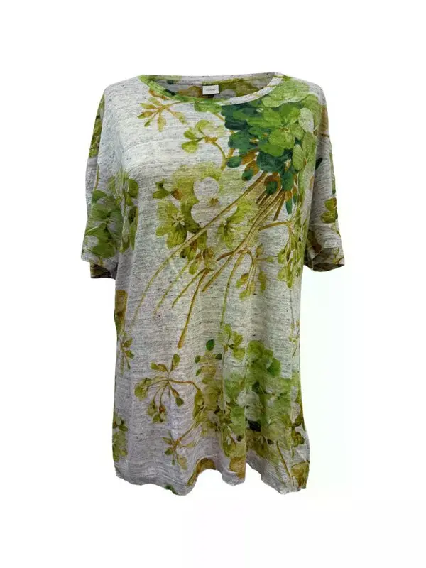 Gucci Floral Print Linen T-shirt