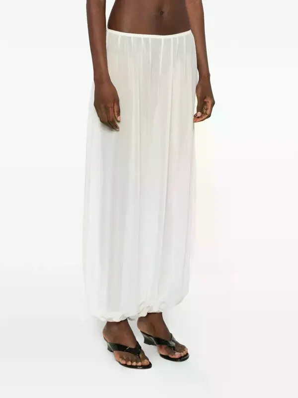 THE FRANKIE SHOP Mio Sheer Gathered-hem Trousers - White