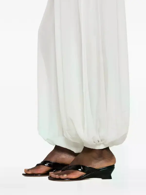 THE FRANKIE SHOP Mio Sheer Gathered-hem Trousers - White