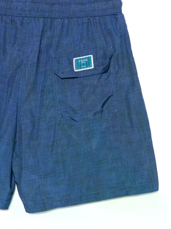 FEFÈ Swim Shorts With Crosshatch Pattern And Drawstring Waist