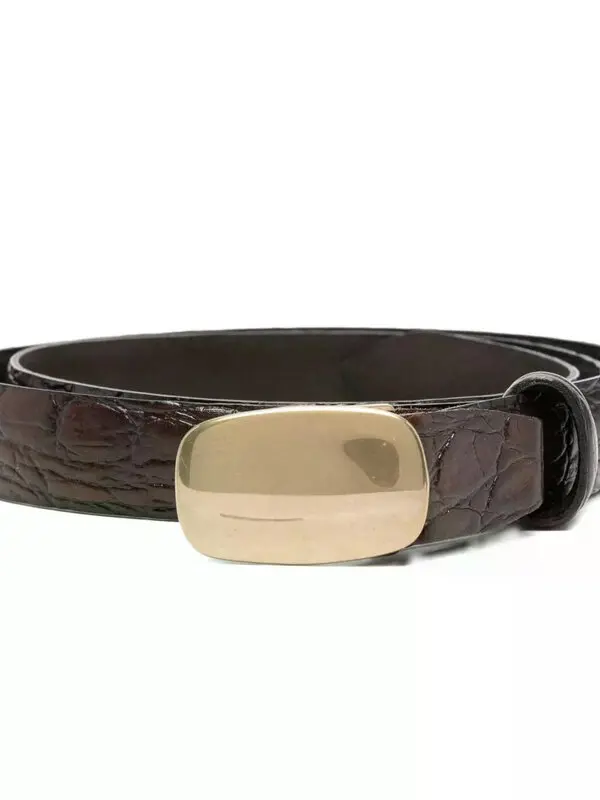 ALBERTO LUTI Croc-effect Leather Belt