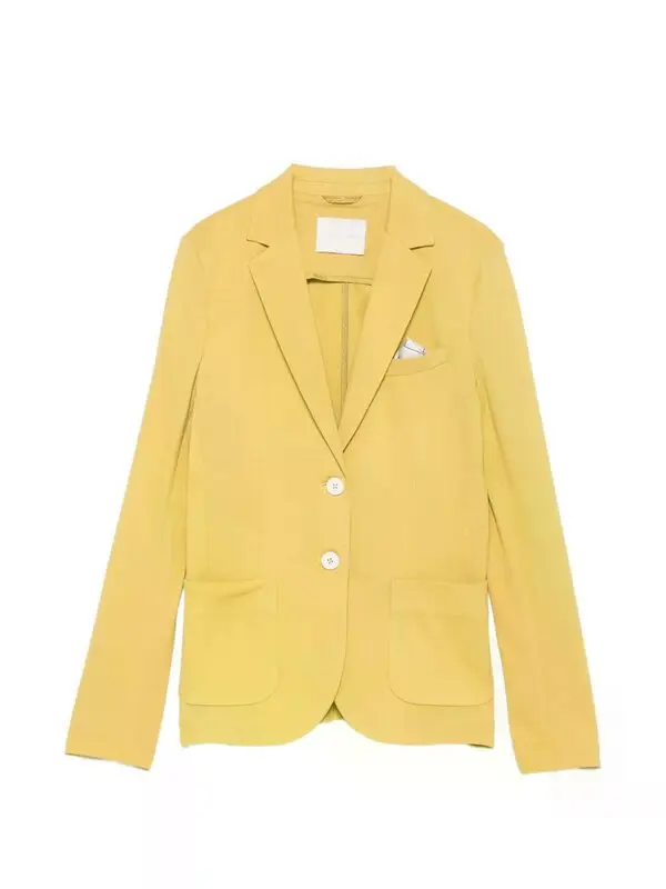CIRCOLO 1901 Pique Texture Notched Lapels Blazer - Yellow