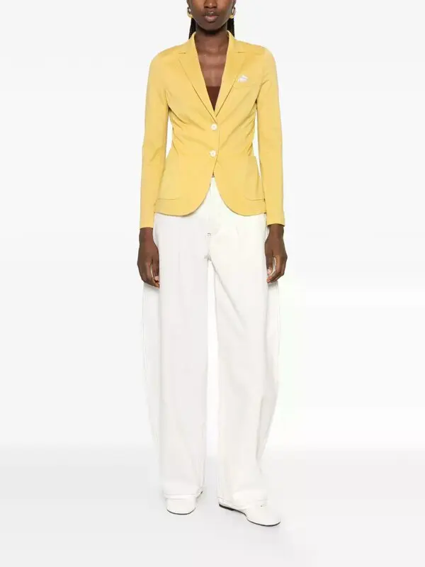 CIRCOLO 1901 Pique Texture Notched Lapels Blazer - Yellow