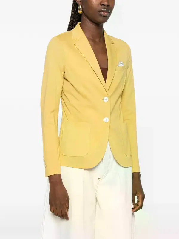 CIRCOLO 1901 Pique Texture Notched Lapels Blazer - Yellow