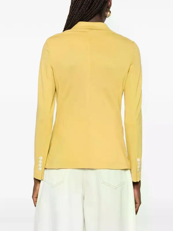 CIRCOLO 1901 Pique Texture Notched Lapels Blazer - Yellow