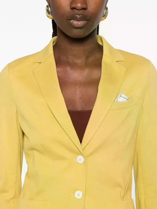 CIRCOLO 1901 Pique Texture Notched Lapels Blazer - Yellow