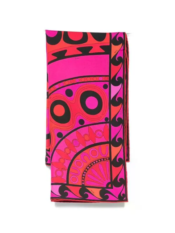 Emilio Pucci Printed Twill Scarf - Pink
