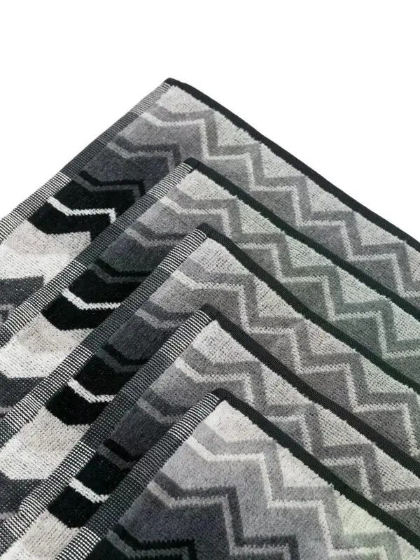 Missoni Giacomo Zigzag-pattern Face Towels - Grey