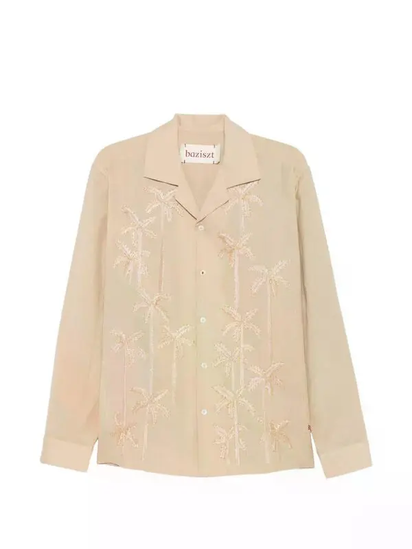 BAZISZT Palm Groove Camp-collar Shirt - Neutrals
