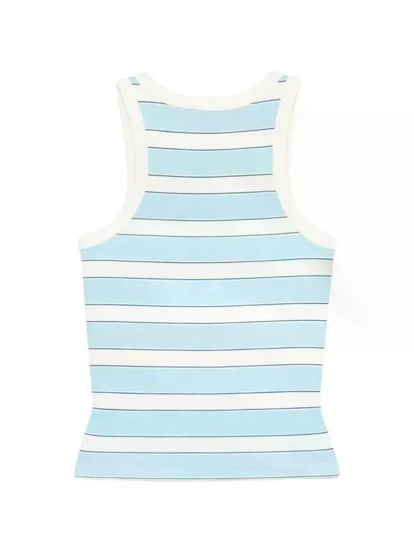 MC2 SAINT BARTH Ada Striped Logo Detail Tank Top - Blue