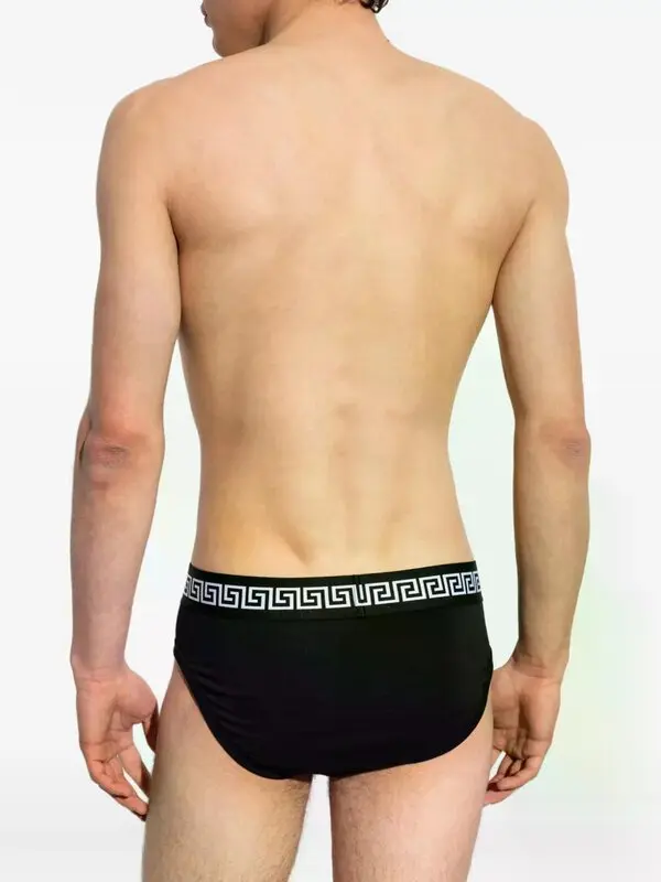 Versace Logo-embellished Briefs - Black