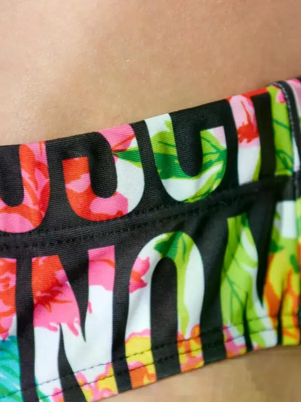 Moschino Logo-print Floral-pattern Swim Briefs
