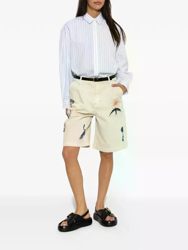 Munthe Embroidered Knee-length Shorts