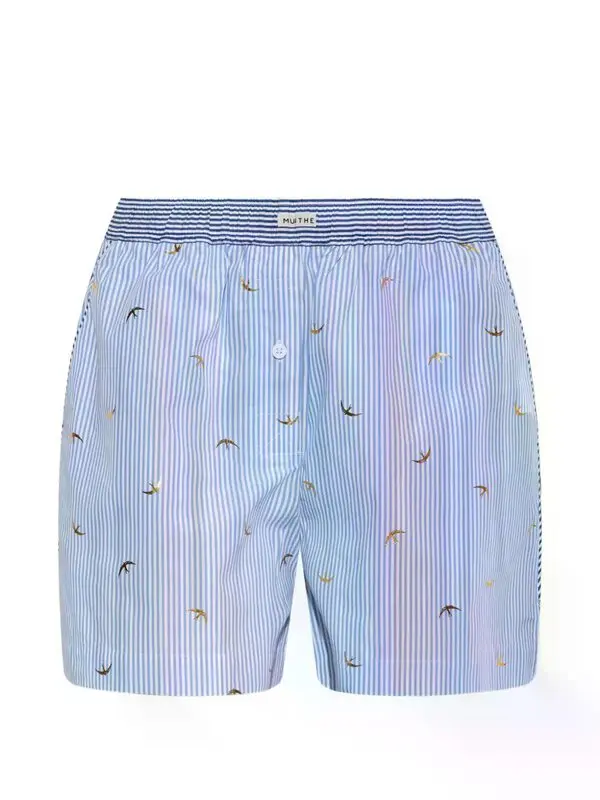 Munthe Striped Bird-print Shorts