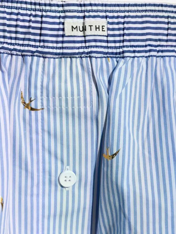 Munthe Striped Bird-print Shorts