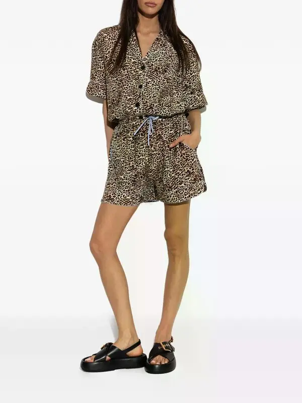 Munthe Leopard-print Drawstring Shorts