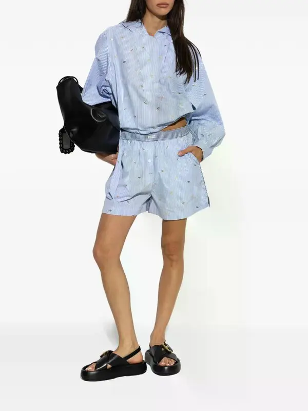 Munthe Beliciama Striped Bird-print Blouse