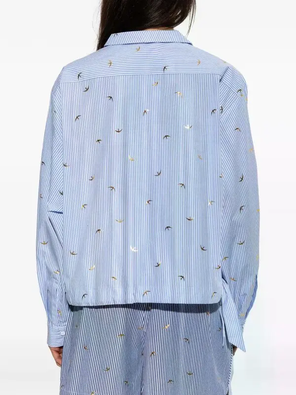 Munthe Beliciama Striped Bird-print Blouse