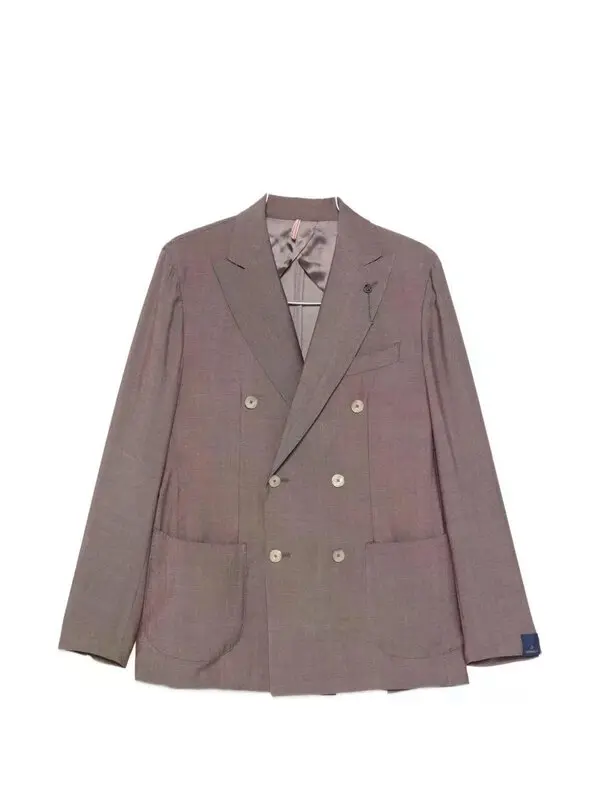 SANTANIELLO Double-breasted Peak-lapel Suit