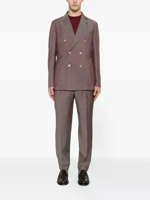SANTANIELLO Double-breasted Peak-lapel Suit