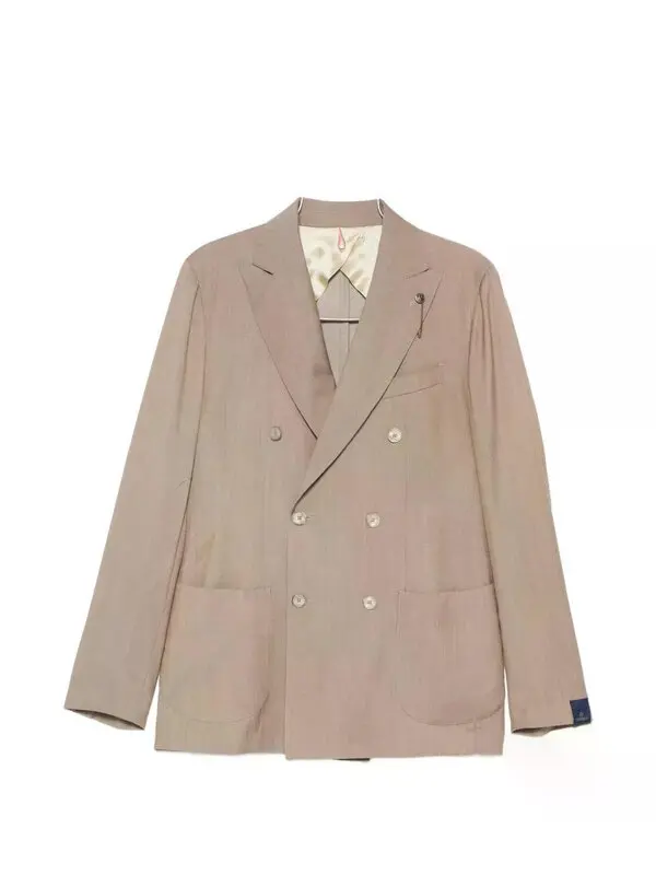 SANTANIELLO Double-breasted Peak-lapel Suit