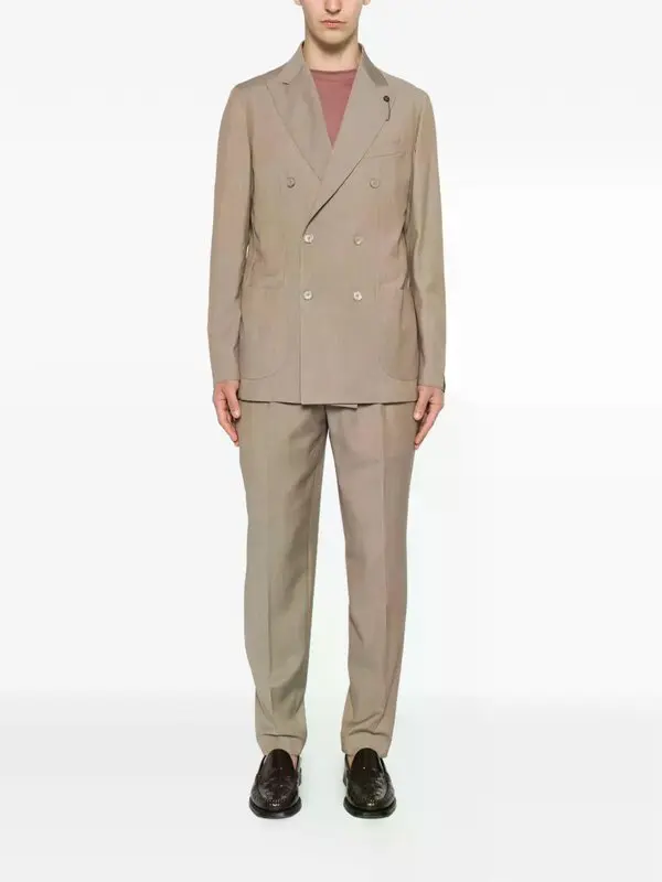 SANTANIELLO Double-breasted Peak-lapel Suit