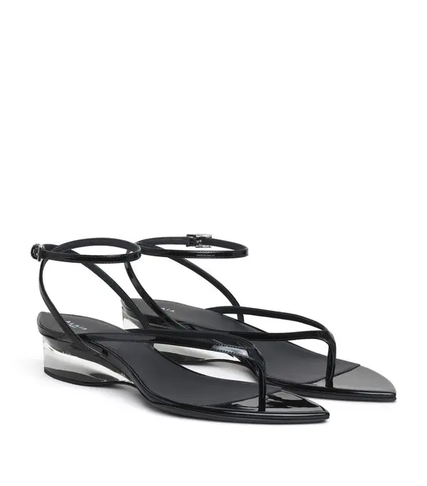 Alaïa Tongs Wedge Sandals - Clear