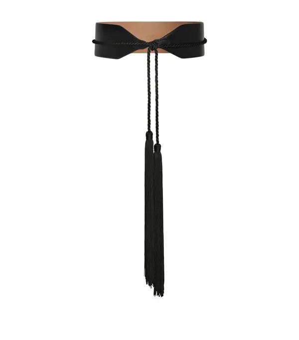 Alaïa Leather Cord Tassel Belt - Clear