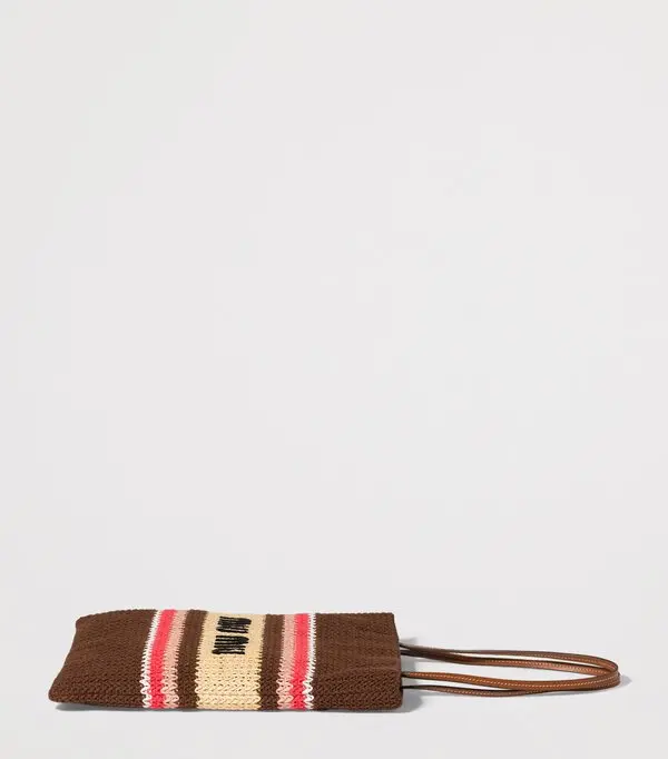 Miu Miu Woven Tote Bag With Logo Detail