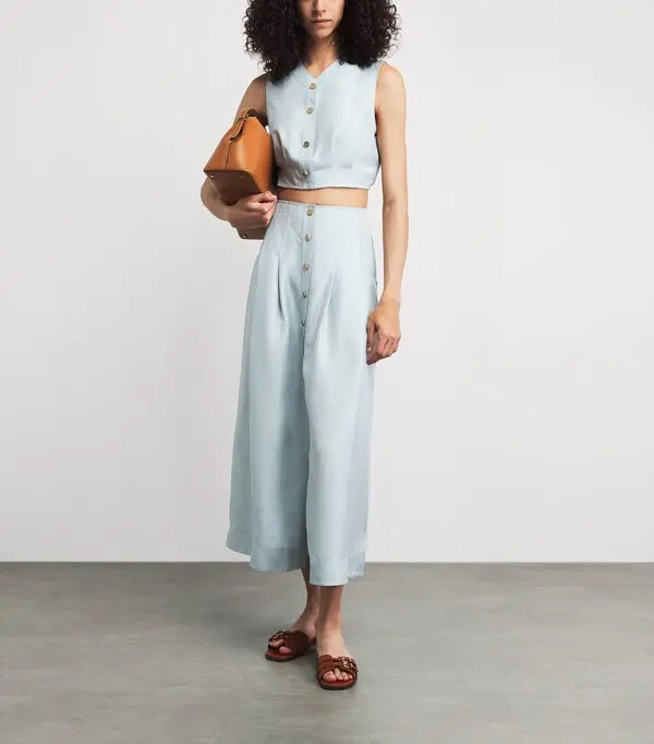 Le Kasha Silk Haima Cropped Shirt