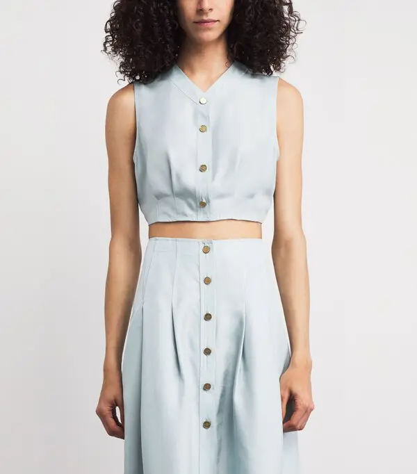Le Kasha Silk Haima Cropped Shirt