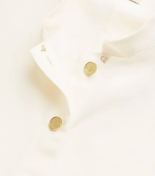 Le Kasha Silk Sleeveless Mandarin Collar Shirt - Ivory