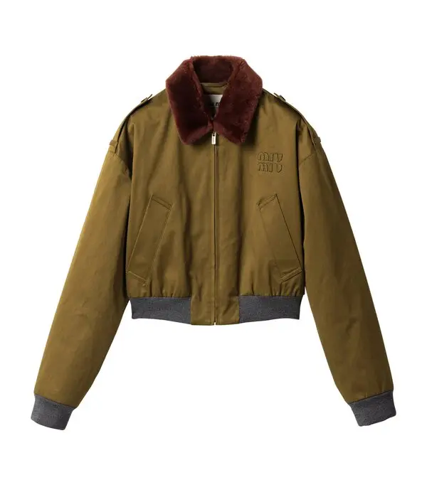 Miu Miu Shearling-collar Bomber Jacket