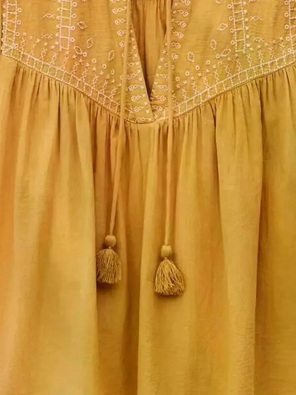 Ba&sh Embroidered Ruffled Blouse