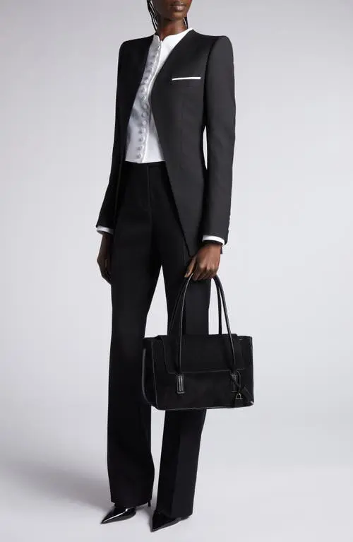 TOM FORD Panama Wool & Silk Tailored Trousers - Black