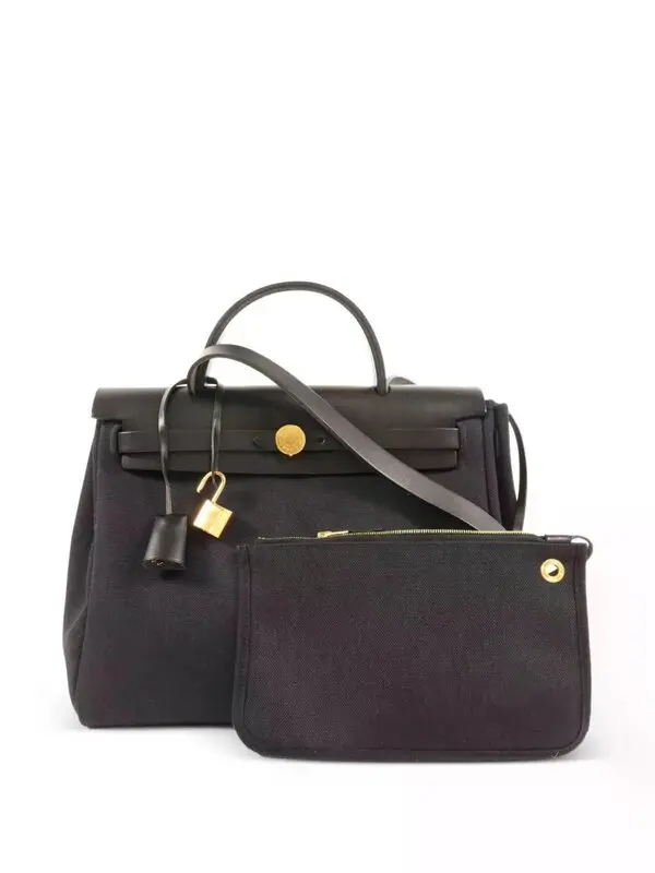 Hermès 2021 Pm Herbag Canvas Tote Bag - Black