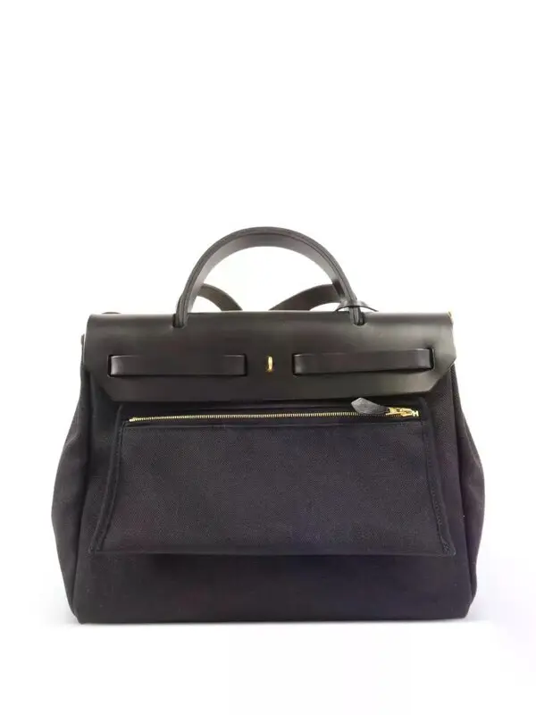 Hermès 2021 Pm Herbag Canvas Tote Bag - Black