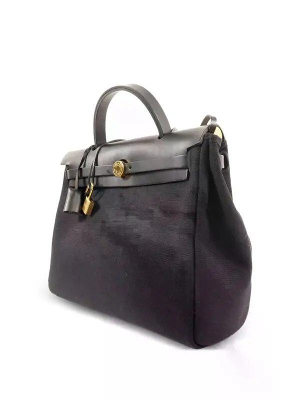 Hermès 2021 Pm Herbag Canvas Tote Bag - Black