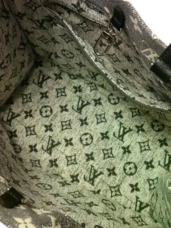 LOUIS VUITTON On The Go Mm Monogram Jacquard Denim Tote Bag - Black