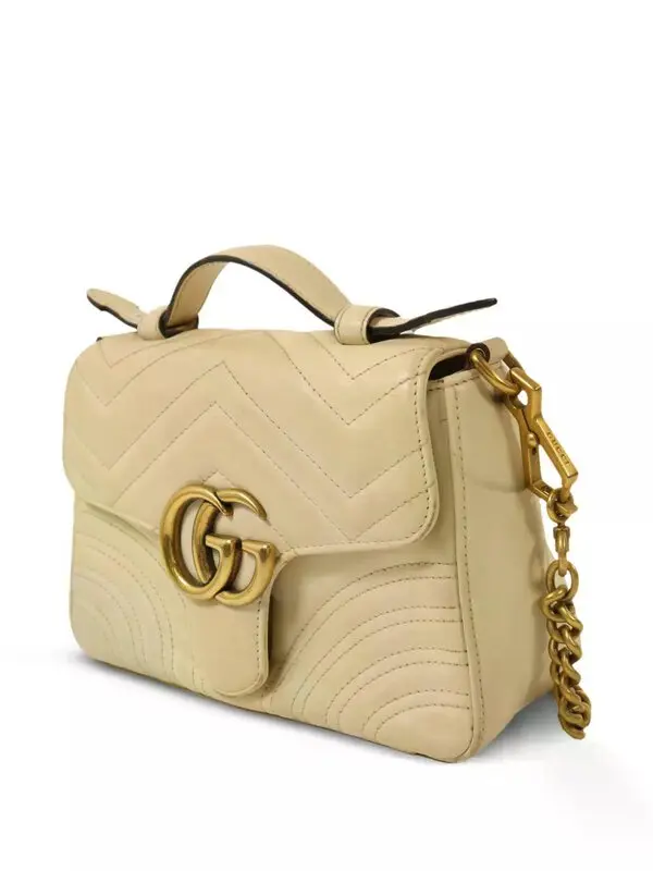 Gucci Matelassé Chevron Gg Marmont Chain Shoulder Bag
