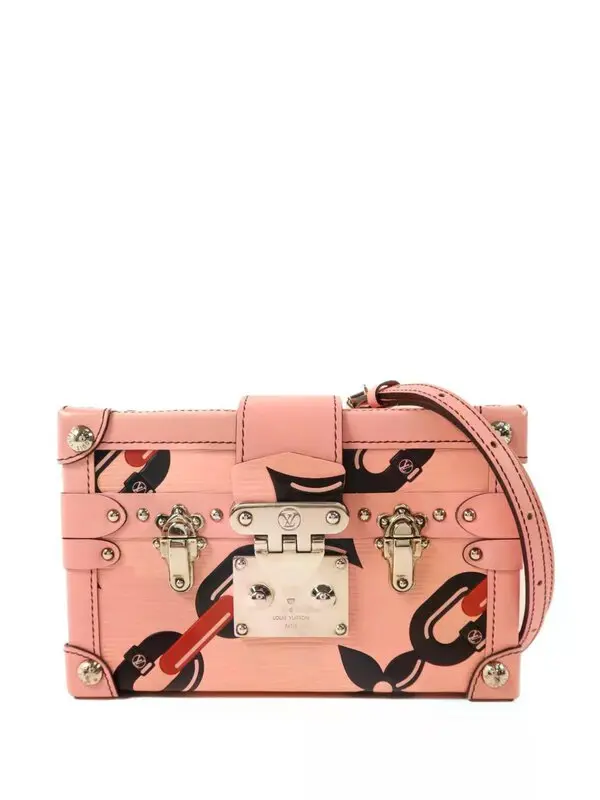 LOUIS VUITTON Petite Malle Épi Leather Chain-flower Cross Body Bag - Pink