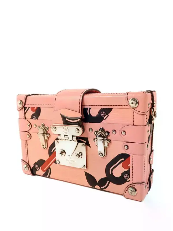 LOUIS VUITTON Petite Malle Épi Leather Chain-flower Cross Body Bag - Pink