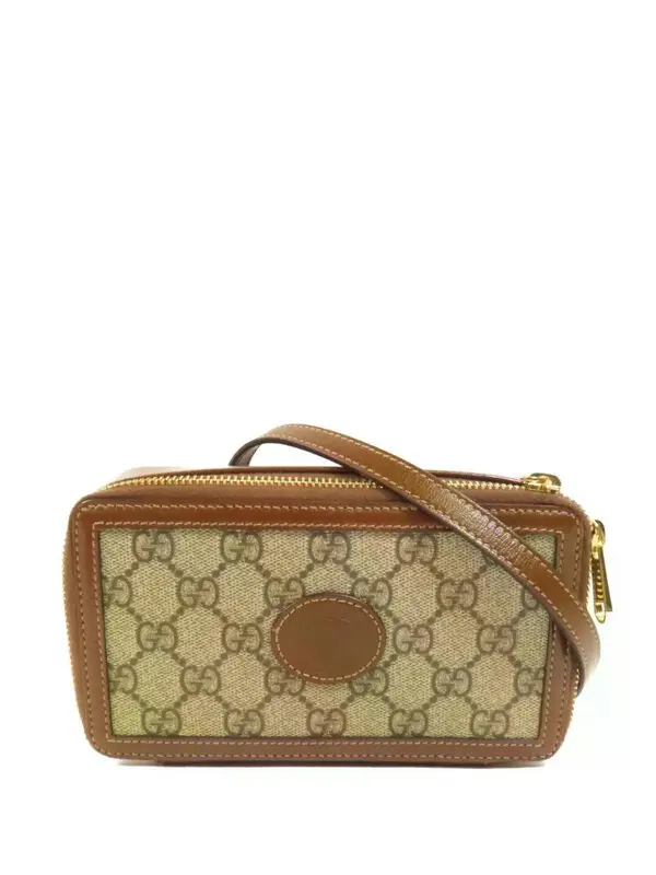 Gucci Gg Supreme Canvas Shoulder Bag - Brown